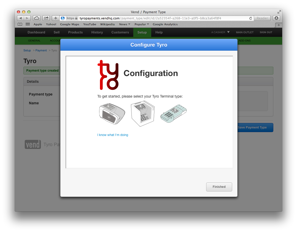 How do I pair the Tyro terminal with Vend?