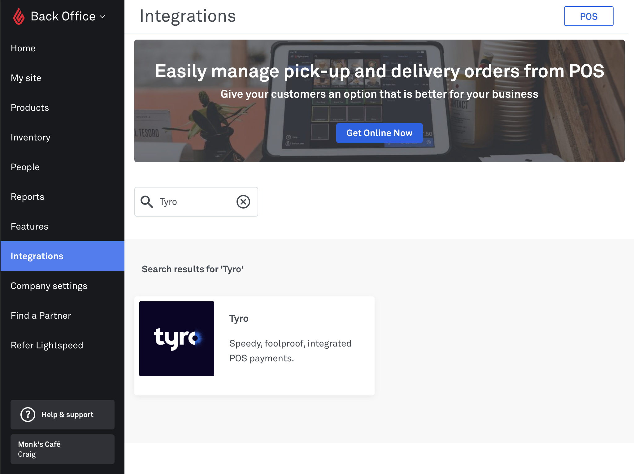 How do I pair the Tyro EFTPOS machine with Lightspeed Kounta POS?