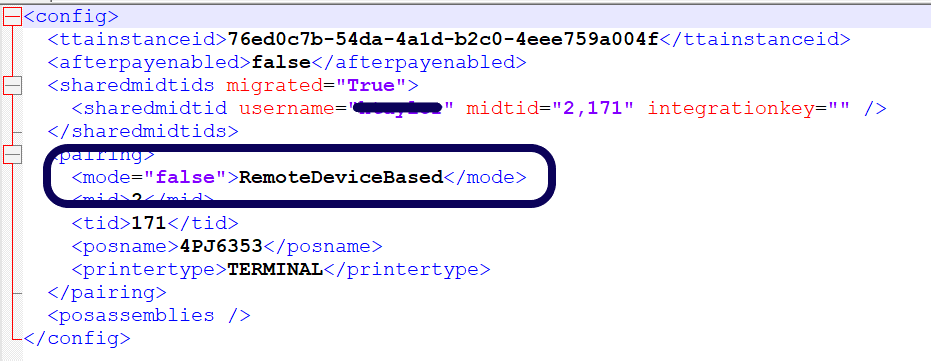 Pairing modes on the Tyro Terminal Adapter (TTA)
