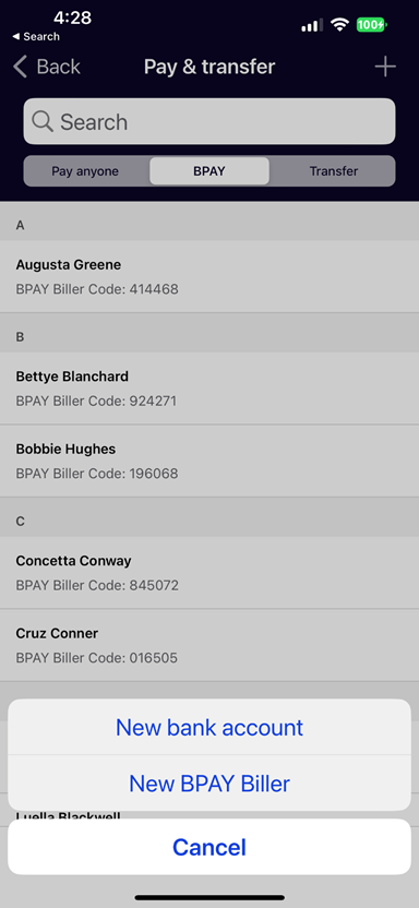 How to add a New BPAY Biller and process a BPAY payment