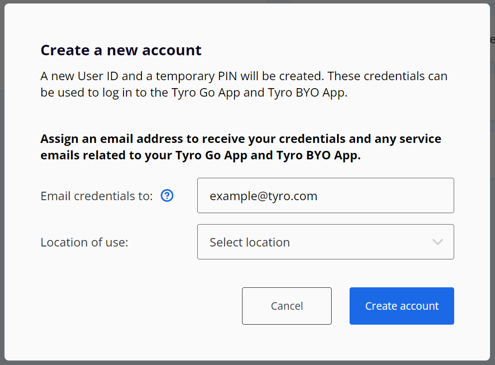 How to create Tyro Go App or Tyro BYO App User IDs
