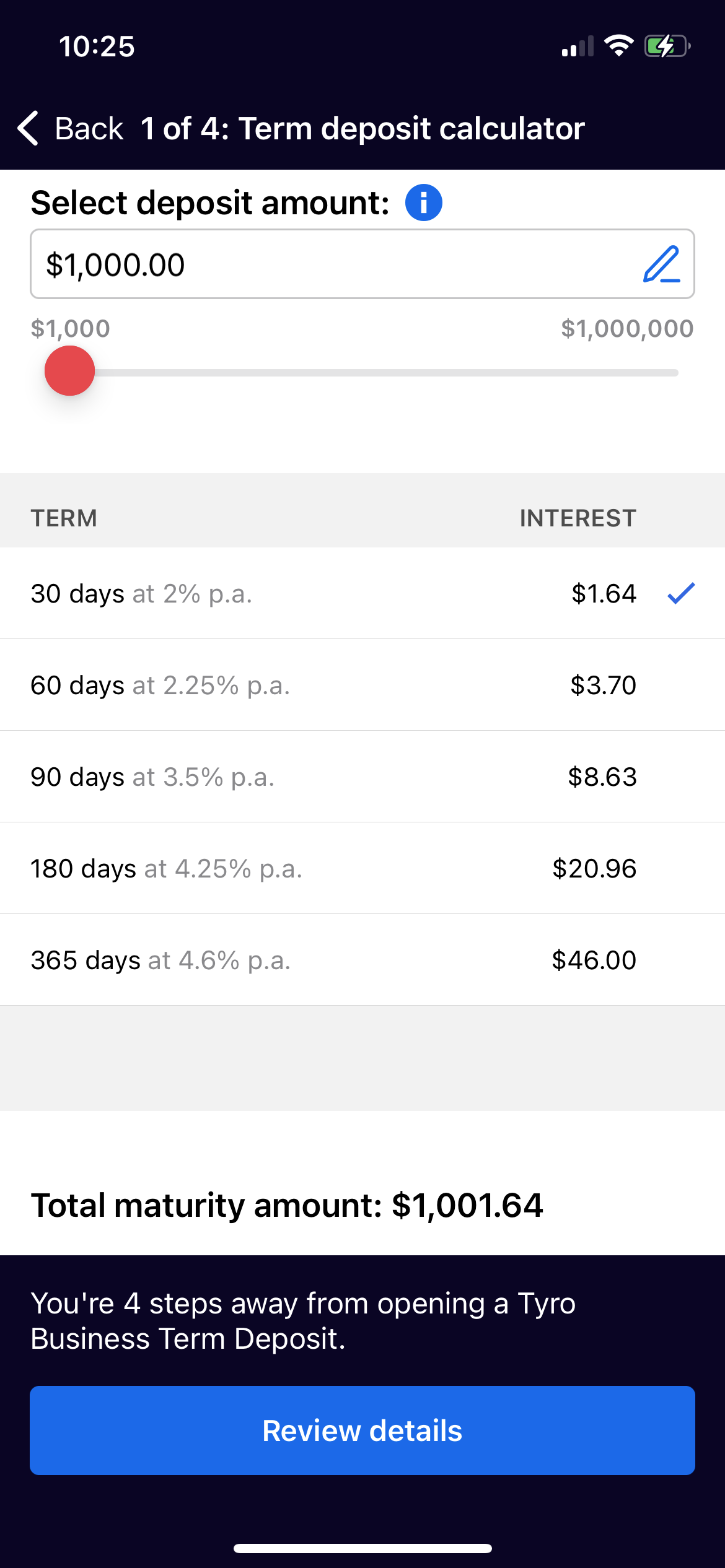 How to open a Tyro Business Term Deposit