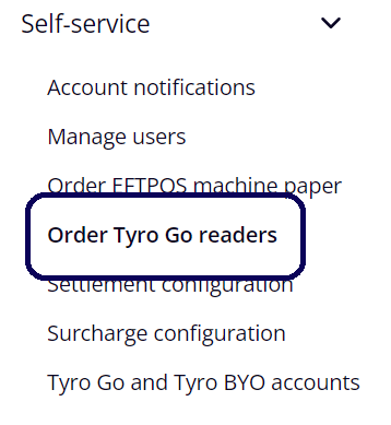 How to order Tyro Go EFTPOS readers