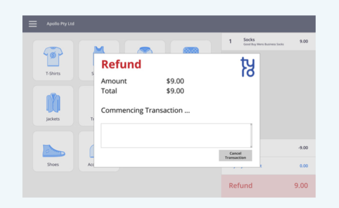 How do I process an Alipay+ transaction/refund on the Tyro EFTPOS machine?