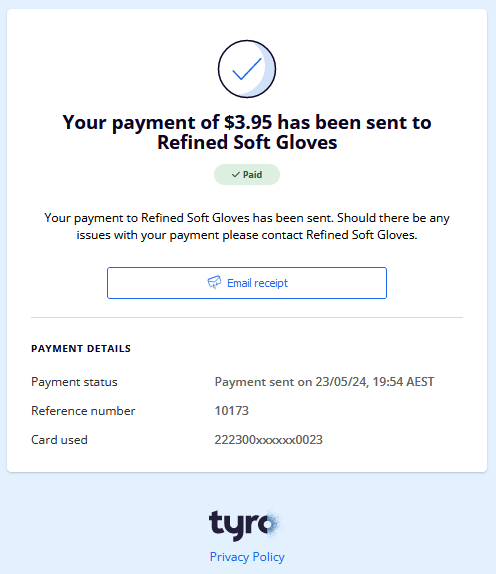 Payment Links in Tyro Portal