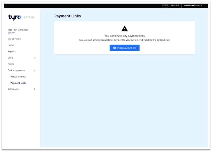 Payment Links in Tyro Portal